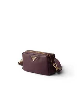 Prada Small Leather Shoulder Bag - Burgundy