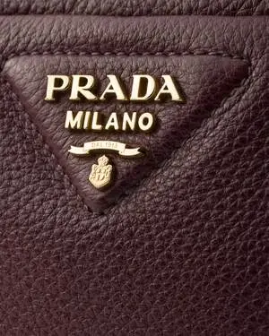 Prada Small Leather Shoulder Bag - Burgundy