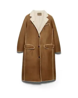 Prada Shearling Coat - Camel/natural