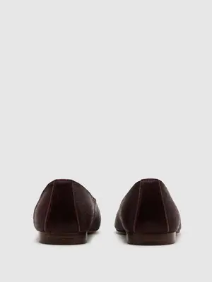 REISS Pony Hair-effect Leather Lace-up Ballet Flats
