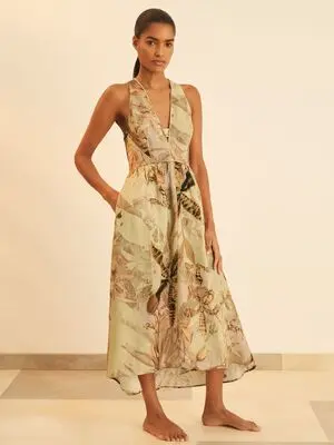 NEW YORK BOTANICAL GARDENS Linen Midi Dress