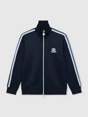 REISS Monogram Relaxed Dual-zip Track Jacket