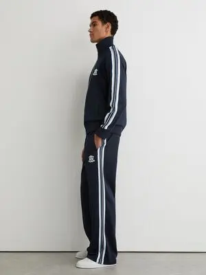 REISS Monogram Relaxed Dual-zip Track Jacket