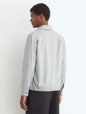 REISS Brushed Twin-pocket Overshirt With Wool - Soft Grey