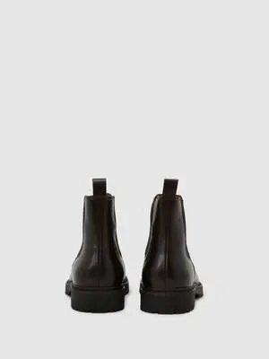 REISS Leather Chelsea Boots - Dark Brown