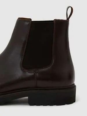 REISS Leather Chelsea Boots - Dark Brown