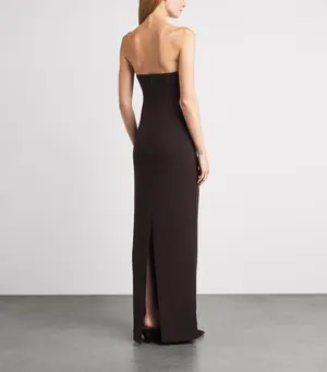 Roland Mouret Diamanté Embellished Off-the-shoulder Gown - Brown