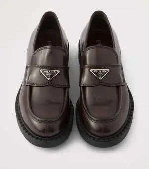 Prada Aged Leather Chunky Loafers