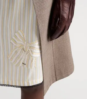 Prada Striped Bow-applique Midi Skirt