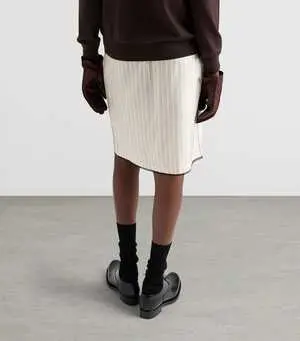 Prada Striped Bow-applique Midi Skirt