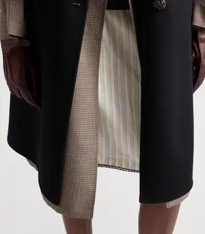 Prada Striped Bow-applique Midi Skirt