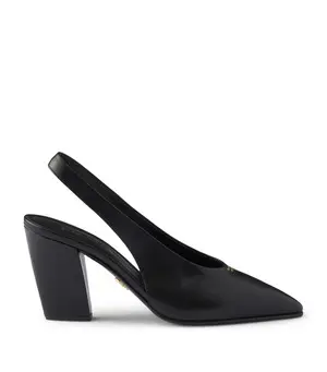 Prada Leather Slingback Pumps 85 - Black