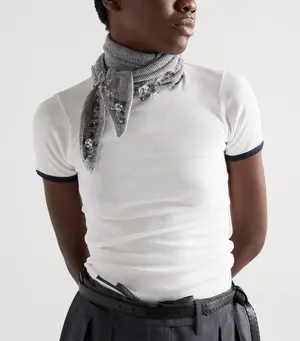 Prada Contrast-trim Ribbed T-shirt