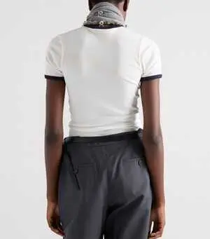 Prada Contrast-trim Ribbed T-shirt