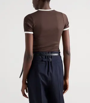 Prada Contrast-trim Ribbed T-shirt