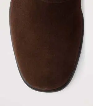 Prada Suede Buckle Ankle Boots - Brown