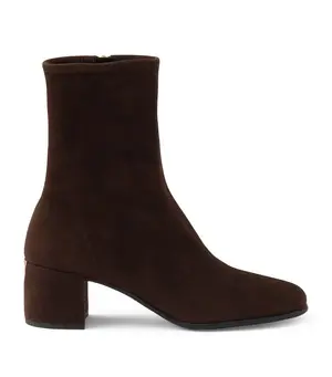 Prada Suede Stretch Booties Ankle Boots 55 - Brown