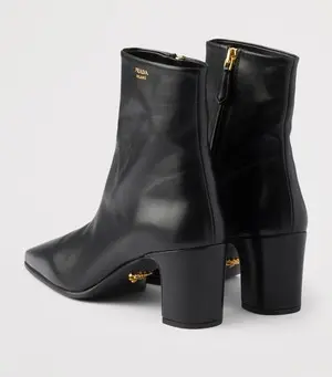 Prada Leather Heeled Ankle Boots