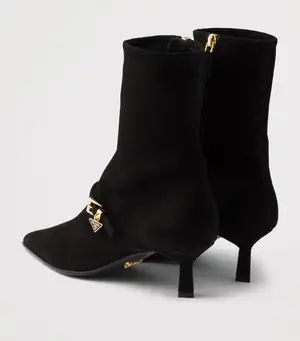 Prada Suede Stretch Heeled Boots