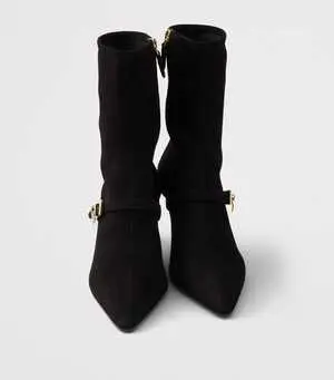 Prada Suede Stretch Heeled Boots