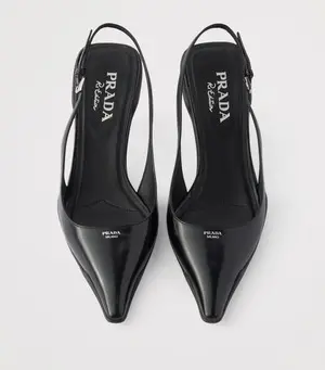 Prada Brushed Leather Slingback Pumps 55