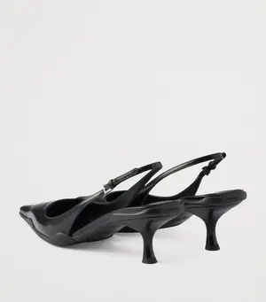 Prada Brushed Leather Slingback Pumps 55