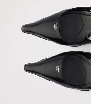 Prada Brushed Leather Slingback Pumps 55