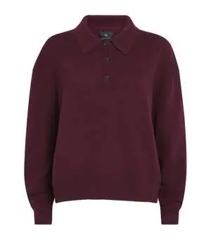 ANINE BING Cashmere Lee Polo Sweater