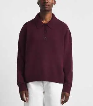 ANINE BING Cashmere Lee Polo Sweater