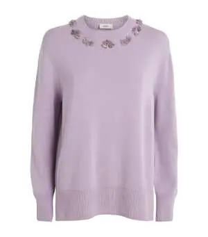 Agnona Cashmere Embellished Sweater - Purple