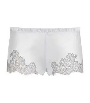 Carine Gilson Silk Cérès Pyjama Shorts - Silver
