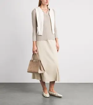 Agnona Cashmere-wool-silk Open-collar Polo Sweater