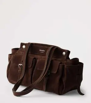 Prada Medium Suede Route Tote Bag