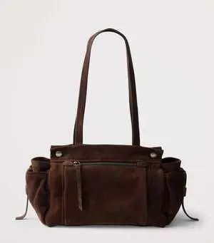 Prada Medium Suede Route Tote Bag