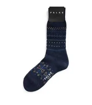 Falke Wool-cashmere Sky Limit Socks - Blue