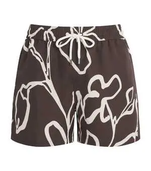 Frescobol Carioca Printed Rio Swim Shorts Brown