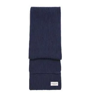 Johnstons Of Elgin Cashmere Lovat Ribbed Scarf - Navy