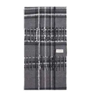 Johnstons Of Elgin Cashmere-silk Tartan Scarf - Grey