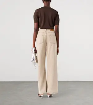 Maje Rhinestone-embellished Wide-leg Jeans