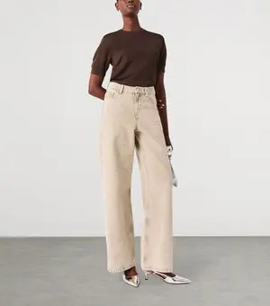 Maje Rhinestone-embellished Wide-leg Jeans
