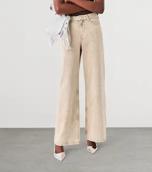 Maje Rhinestone-embellished Wide-leg Jeans