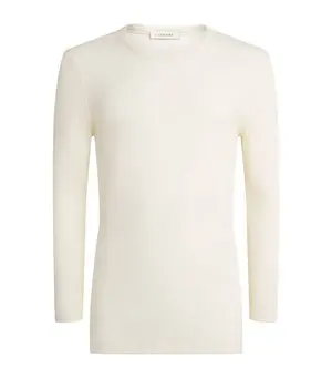 LEMAIRE Ribbed Cotton Long-sleeve T-shirt - Beige