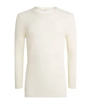 LEMAIRE Ribbed Cotton Long-sleeve T-shirt - Beige