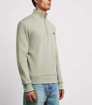 Fred Perry Cotton Half-zip Sweatshirt - Green