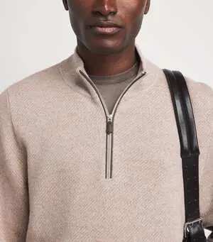 N.peal Cashmere Quarter-zip Temple Sweater