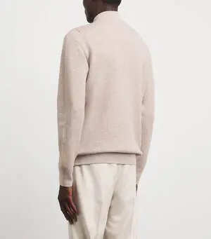 N.peal Cashmere Quarter-zip Temple Sweater