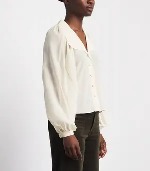FRAME Silk Gala Shirt - Ivory