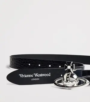 VIVIENNE WESTWOOD Croc-embossed Leather Orb Belt