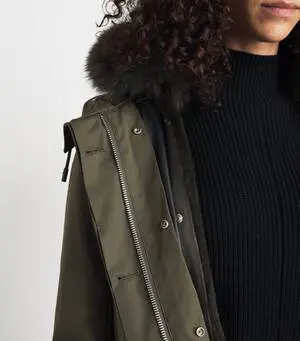 YVES SALOMON Down Fur-trim Technical Parka Coat