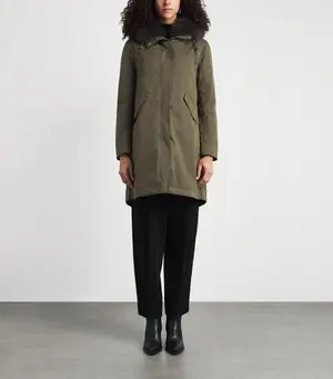 YVES SALOMON Down Fur-trim Technical Parka Coat